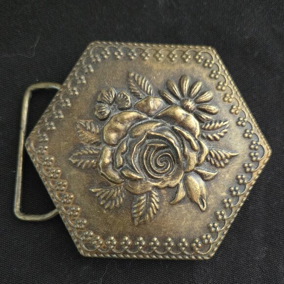 Estate | Accessories | Vintage 975 Adezy Floral Boho Belt Buckle | Poshmark